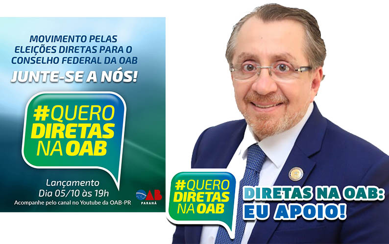 Com apoio de MS, OAB-PR lançará campanha por diretas na OAB nacional Com apoio de MS, OAB-PR lançará campanha por diretas na OAB nacional
